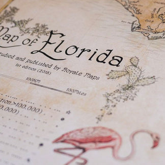 FRAMED MAP OF FLORIDA – Royale Maps Cartography